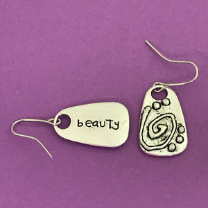 Handmade | Jewelry | Secret Message Silver Tone Pierced Earrings | Poshmark